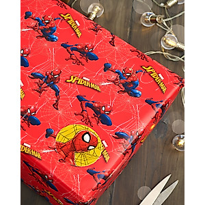 UK Greetings Marvel Spider-Man Gift Wrap Pack Contains 2 Sheets & Tags Wrapping Paper