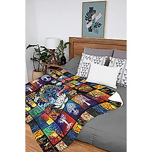 Tree of Life Blanket - Pagoda Tree Blanket Sherpa Fleece Blanket Fuzzy Plush Blanket Soft for Couch Sofa - Celtics Bedding Full Tree of Life Norse Irish Throw Xmas Bedding Decor (60x50, 80x60 Inches)