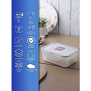 LocknLock Easy Essentials Rectangular Butter and Cheese Container Food Container, Small, 15.0 Ounce - Clear