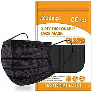 eZthings® Children's Disposable 3 Ply Filter Face Mask for Personal Protective Safety (50 Kids Masks)