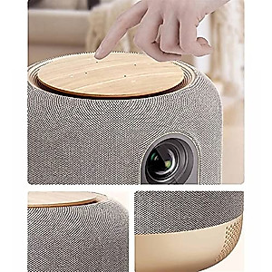 KKJJ Mini Projector 4K LED Gaming Projector 2500ANSI Lumen HDR10 4+64G 120Hz 12ms Game Delay Home Theater Portable Beamer (Color : Brown)