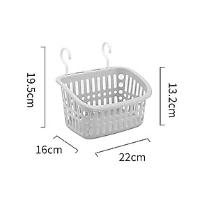 JISADER Bathroom Basket, Tidy Organiser Multifunctional Container, with Hook, Hanging Storage Basket, Shower Basket for Dorm, 22cmx19.5cmx16cm