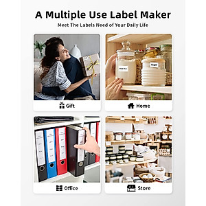 Phomemo Label Maker, M220 Portable Bluetooth Wireless Inkless Label Printer, 3 Inch Barcoden Labeler, Great for Home, School & Office, Compatible with Phone, PC, with 3 Label