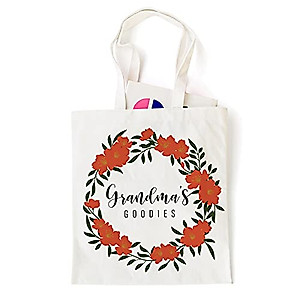 Ihopes Funny Grandma 12 Oz Reusable Tote Bag | Grandma's Goodies Canvas Tote Bag | Cute Grandma Gift/Mother Gift