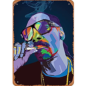 EICOCO Hiphop Rapper Snoop Dog WPAP Pop Art Plaque Poster Metal Tin Sign 8" x 12" Vintage Retro Wall Decor