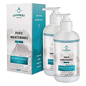 Perio Maintenance Alcohol Free Mouthwash – Concentrated Mouthwash for Bad Breath, Plaque, Sensitive Teeth, and Gingivitis or Gum Disease - Fresh Mint Flavored Fluoride Rinse by Everest Oral Care