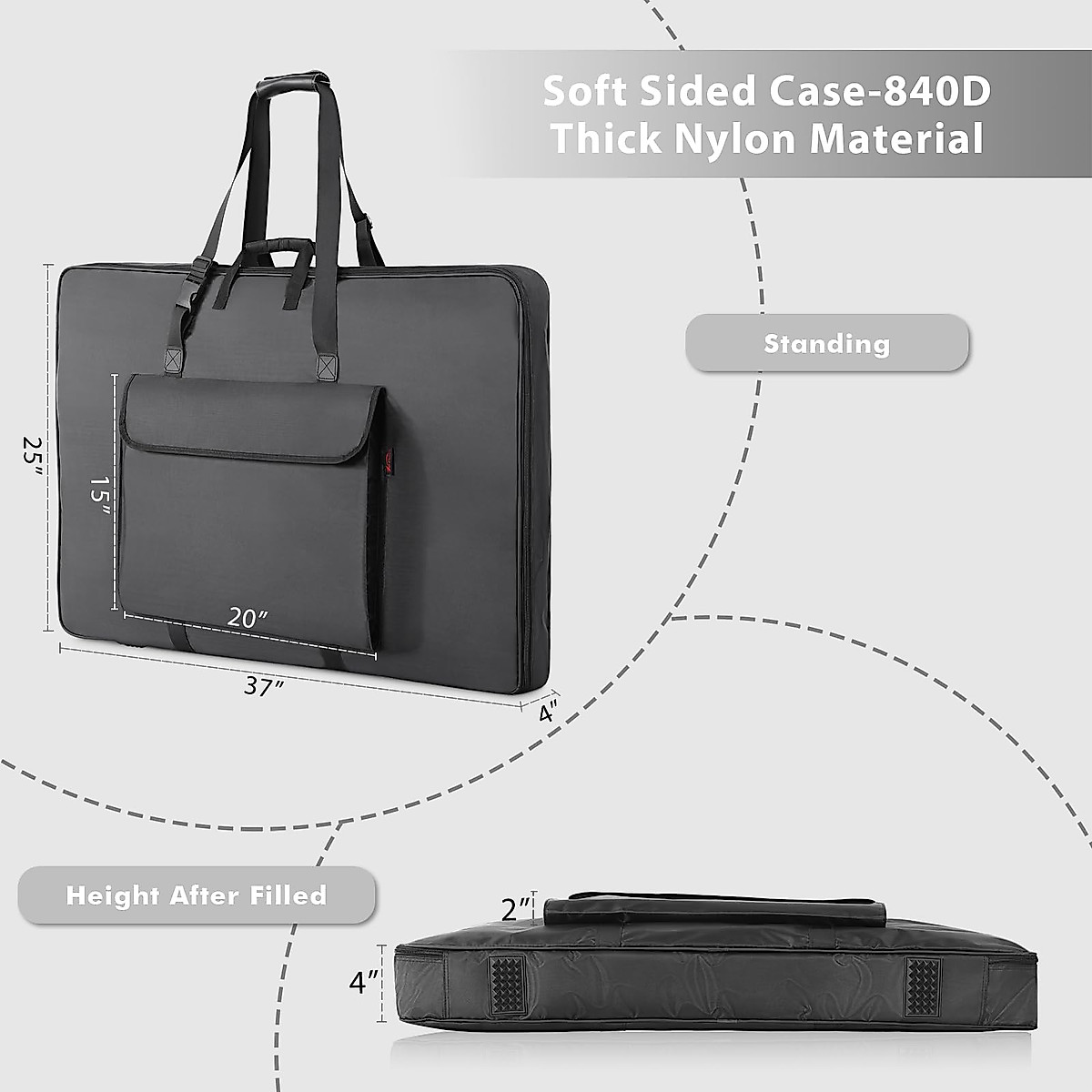 1st Place Products Premium Art Portfolio Case - 24" x 36" - Soft Sided - Foldable - Waterproof & Tear Resistant - Artwork, Photography, Sketch, LCD, Monitor, Solar Panel - Shoulder Straps & Handles