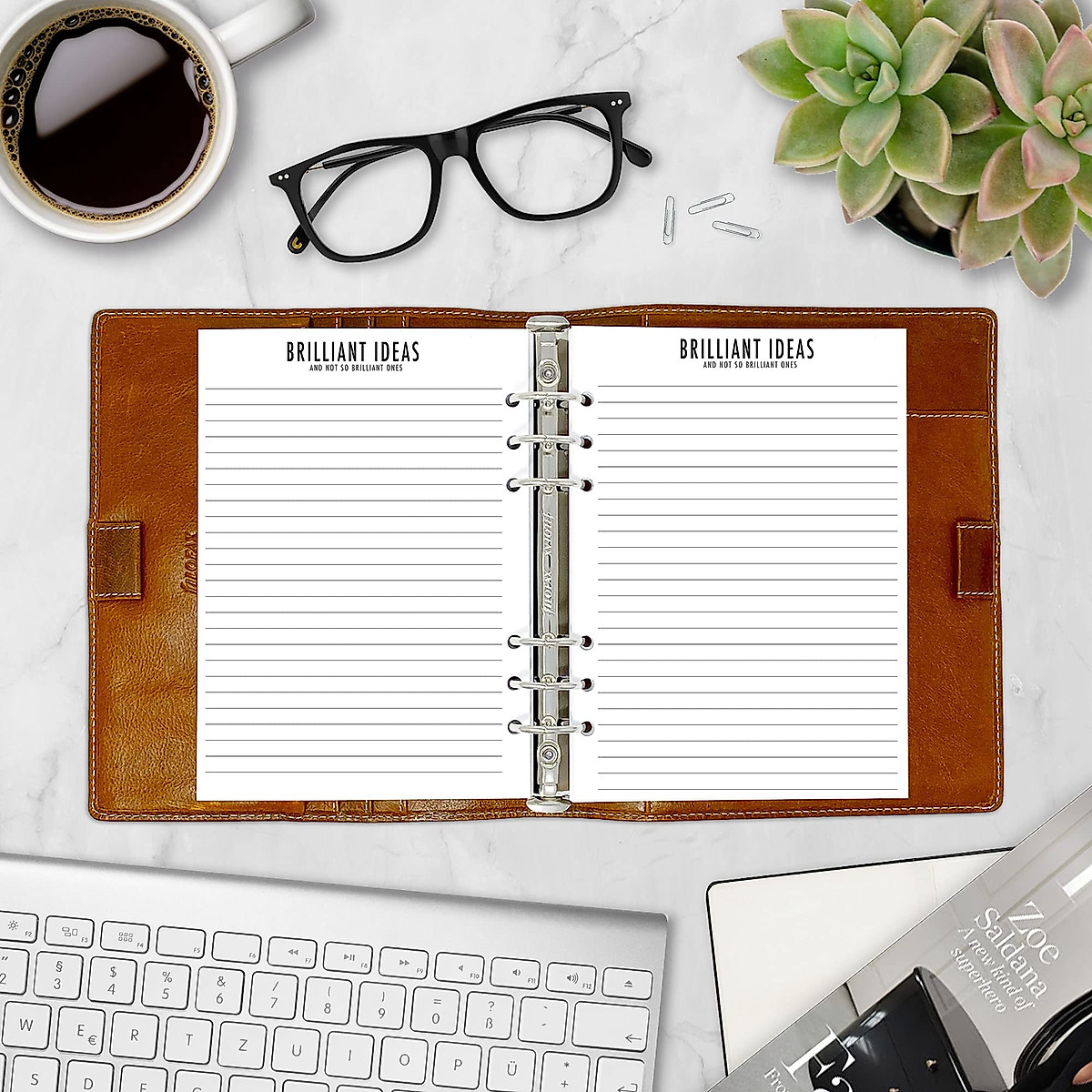 A5 Brilliant Ideas Refill Insert, 5.83″ x 8.27″, Punched for 6-Rings Binders, Choice of Quantity