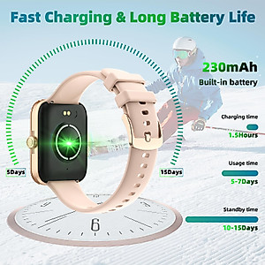 1.81"Smart Watch for Men Women with Bluetooth Call, Smartwatch for Android iOS Phone with Blood Oxygen Heart Rate Sleep Monitor, Fitness Tracker IP68 Waterproof Weather Ai Voice Multi-Sport Modes