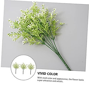 Abaodam 3pcs Artificial Flower Arrangement Outdoor Faux Plants Faux Greenery Plastic Outdoor Plants Artificial Flowers Artificial Greenery Shrubs Plant Decor Decorative Fake Green Plant