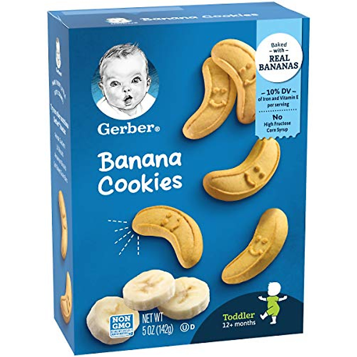 Gerber Toddler Banana Cookies, Baked with Real Bananas, 5 oz. Box (Pack of 5)