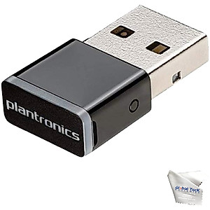 Poly BT600 USB-A Bluetooth Adapter Dongle -211250-01 - GTW Bundle with Microfiber Cloth - Compatible with PC/Mac