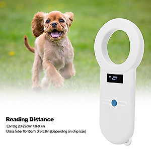 Pet Microchip Scanner, 134.2kHz Pet ID Scanner, Rechargeable Pet Tag Scanner IOS11784/IOS11785/FDX‑B, Universal RFID Animal Handheld Reader with OLED Display for Animal/Pets/Dogs/Cats/Pigs