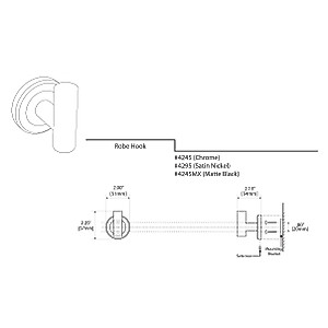 Gatco 4295 Latitude II Single Robe Hook, Satin Nickel, 2.1L x 2W x 2.2H inches