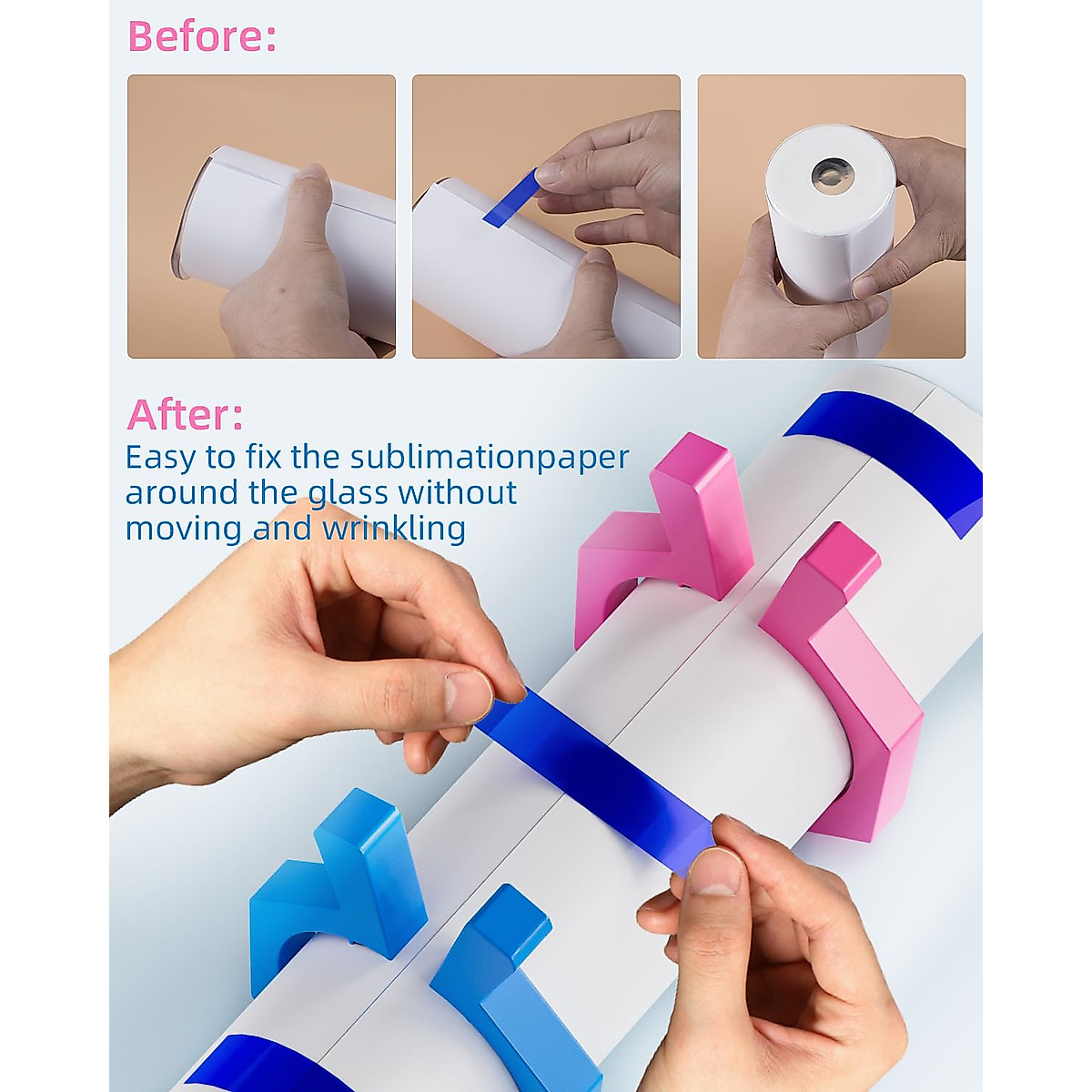 Nicpro Sublimation Tumblers Pinch Tool Set in Case, Sublimation Starter Kit with Tape&Glove, Perfect Sublimation Supplies Clamp for Pinch Tumbler 20oz