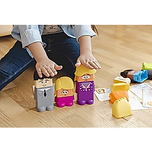 Miniland Family Diversity Blocks Game, 3-6 Years, 1-6 Players, Empathy, Cultural and Racial Inclusion, Build Self Esteem, Build Block Families (32365)