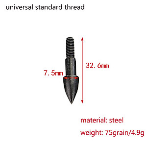 ZSHJGJR 24pcs Archery Target Field Points 75 Grain Screw in Bullet Points Hunting Arrowheads Arrow Tips for Target Hunting Shooting Practice