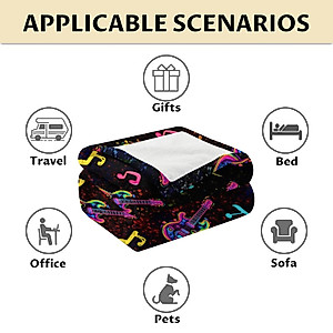 Guitar Blankets for Kids - Lightweight Soft Colorful Throw Blanket - 30" x 40" Inches Lap Size Blanket for Chair & Office - Aesthetic Small Blanket Throws Gift