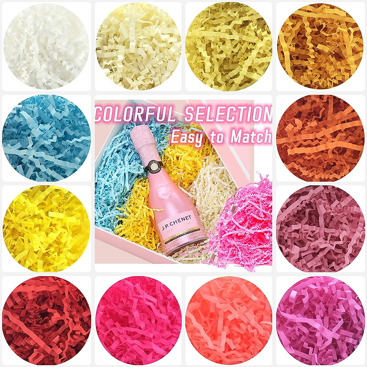 RRBOLAL Crinkle Cut Paper Shred Filler (2LB) for Easter Basket & Gift Filling,Shredded Paper for Gift Box,Crinkle Paper for Wrapping & Packing Box Filling (red)