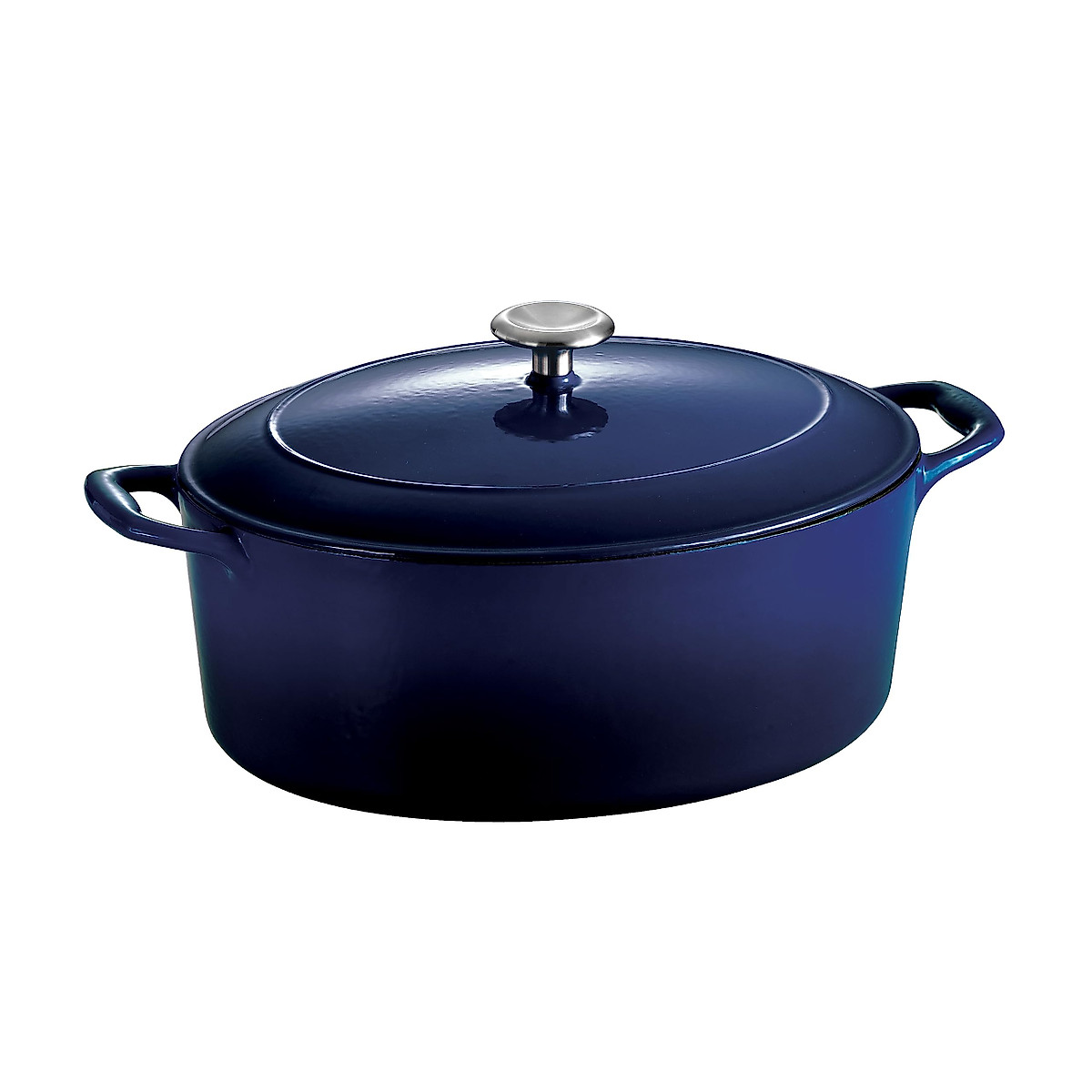 Tramontina Covered Oval Dutch Oven Gourmet Enameled Cast Iron 7-Quart, Gradated Cobalt, 80131/078DS
