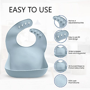 10 Piece Baby Feeding Set | 100% Food Grade Silicone | Non Slip | Suction Bowl and Plate | Self Feeding Utensils | Led Weaning Supplies | Microwave and Dishwasher Safe | 6+ Months