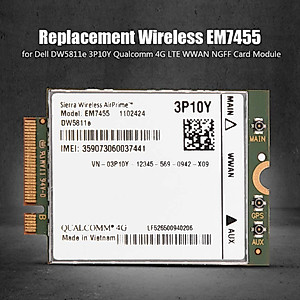 EM7455 4G Module Network Card, PCIe M.2 Replacement EM7455 Network Card for DW5811e 3P10Y 300 Mbps 4G LTE WWAN NGFF Card Module Fit for PC Laptops