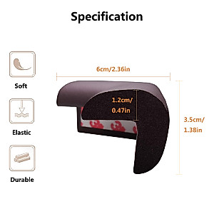 Corner Protector Baby Proof | Corner Guard Child Safety for Babies, Toddlers, Kids | Foam Corner Covers for Furniture, Table, Desk | 8 Pack (Brown)