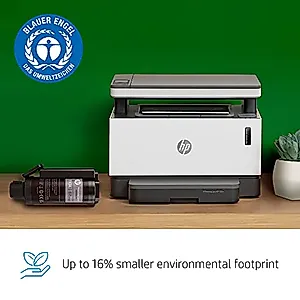 HP Neverstop Laser MFP 1202w Wireless Monochrome All-in-One Printer with cartridge-free toner tank, comes with up to 5,000 pages of toner in the box (5HG92A)