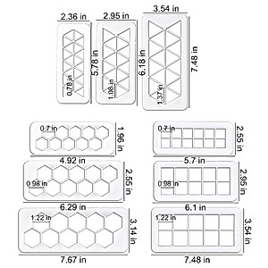 9 Pcs Fondant Cookie Cutter, Geometric Multicutter Cake Fondant Cutter Geometric Biscuit Cutters for Cake Making Fondant Cookie
