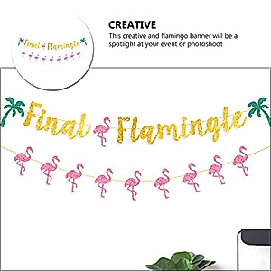 Flamingo Bachelorette Party Decoration Supplies: Glitter Final Flamingle Banner 2pcs Tropical Hawaii Luau Party Photo Prop