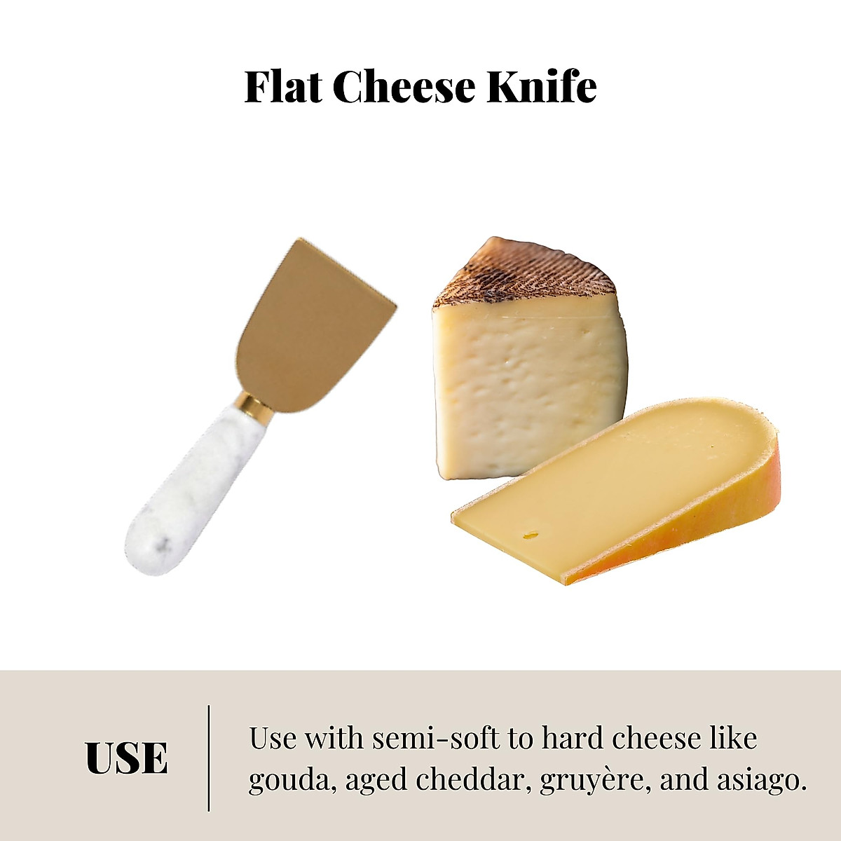 The Bamboo Abode Marble Cheese Knife Set | Cheese Knives, Cheese Knife Set for Charcuterie Board, Cheese Board Accessories, Cheese Tools, Charcuterie Knife Set, Housewarming Gift New Home