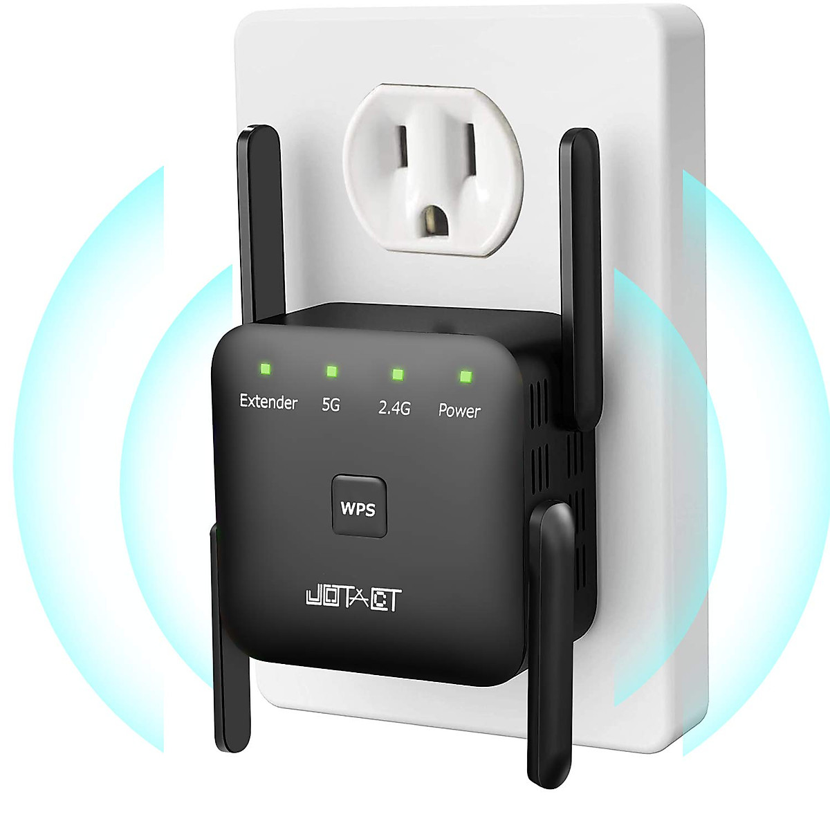 JOTACT WiFi Extender WiFi Booster and Signal Amplifier Covers Up to 6000 Sq.ft Speed Up to 1200Mbps for 15 Devices Internet Booster for WiFi Repeater Home Wireless Signal Booster with Ethernet Port