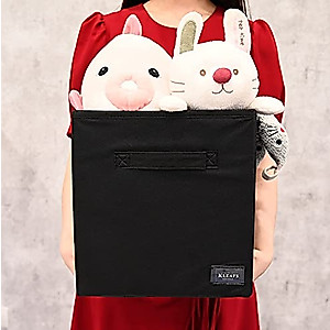 Kleafs 11 inch Storage Cubes, Collapsible Storage Bins, Clothes, Toys and Closet Organizer for Bedroom, Nursery, Playroom, Living Room - 6 pack (Red & Black).