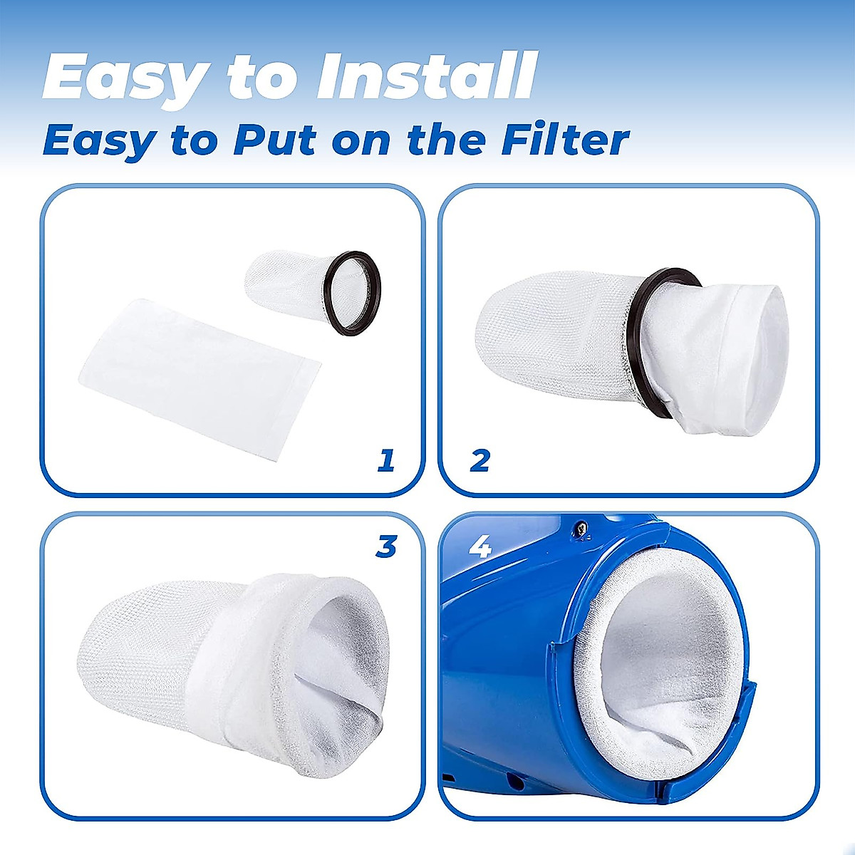 ANTOBLE 20 Pack Pool Skimmer Socks Micro Filter Bag Compatible with Pool Blaster Water Tech Catfish Max CG Aqua Broom Pool Vacuum Cleaner, Inground and Above Ground Pool Accessories