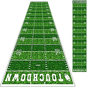 Boao Football Party Supplies 10 ft Football Party Field Aisle Runners Football Tablecloth Touchdown Floor Runners for Game Day Party Football Field Sign Supplies, 24 x 120 Inch (4 Pieces)