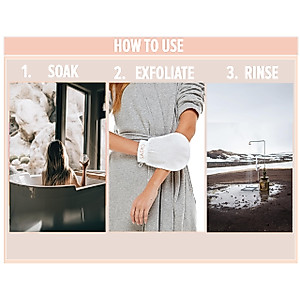 SAERO Exfoliating Glove (2pcs) - 100% Vegan Viscose Body Scrub Glove – Traditional Kessa Korean Washcloth – Ideal for Self-Tan Removal & Keratosis Pilaris Treatment