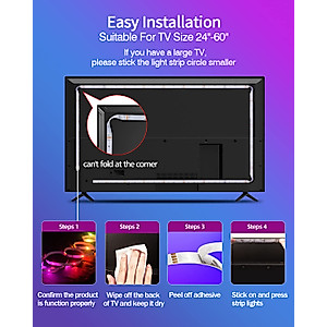 Daymeet LED Lights for TV, 9.8FT Led Backlight TV Lights RGB Led TV Lights for 32-60inch TV USB Led Strip Lights for TV Led Lights Sync with Music Bluetooth APP Control Led Lights for Bedroom