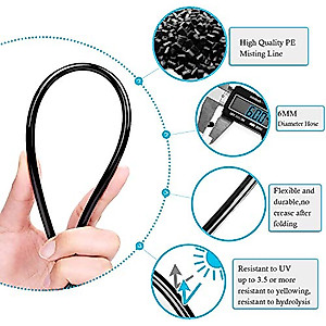 SL Power Misting Cooling System, 26FT (8M) Misting Line +11 Brass Mist Nozzles+ a Brass Adapter(3/4")，Mist Nozzles for Patio Garden Greenhouse（Front2.4M+After5.6M）