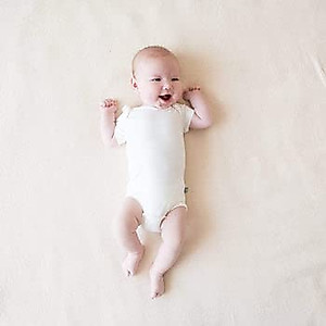 KYTE BABY Short Sleeve Unisex Baby Bodysuits, Rayon Made From Bamboo Material (Newborn, Cloud)