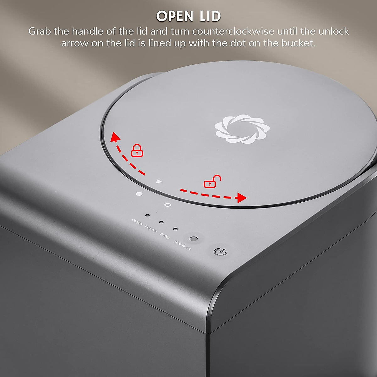 Airthereal Bundle | Revive Electric Kitchen Composter and 4 Activated Carbon Filters, 2.5L Capacity with SHARKSDEN® Tri-Blade, Turn Food Waste and Scraps into Dry Compost Fertilizer