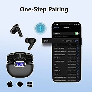 VVG Wireless Earbuds Bluetooth 5.3 Compatible with Iphone & Android,Deep Bass Clear Call Noise Cancelling with 4 Mic HiFi Stereo Sound Bluetooth Earbuds, 56H Playtime Sweat & water Resistant Earphones