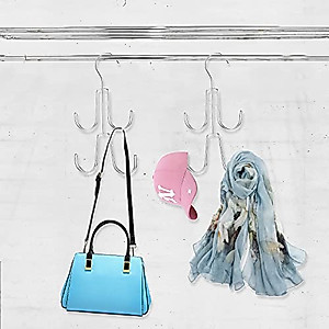 2 Pack Purse Hanger for Closet, Hanging Handbag Holder Closet Organizer Stackable Purse Storage Hook, Metal Scarves Backpack Rack Space Saving Hanger