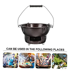 Cabilock 1 Set Charcoal Stove Portable Burner Camping Oven Portable Cooking Stove Stainless Steel Charcoal Grill Indoor Stove Korean Bbq Grill Indoor Outdoor Barbecue Stove Heating Stove
