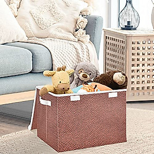 CaTaKu Football Game Storage Bins with Lids and Handles, Fabric Large Storage Container Cube Basket with Lid Decorative Storage Boxes for Organizing Clothes