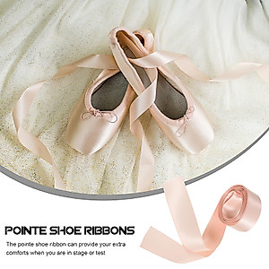 LIFKOME 2 Pack Pink Satin Ribbon 94Inch Ballet Pointe Shoe Satin Ribbon Ballet Flats Shoes Ribbon Yoga Shoes Strap Ribbon Satin Pink Shoes Elastic Shoes Laces for Women Girl