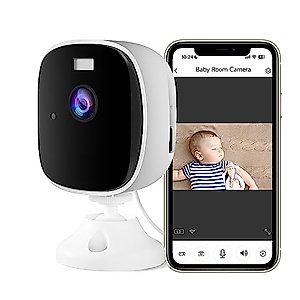 Rraycom Mini WiFi Home Security Cameras System-2K HD Indoor Camera with Playback, AI Motion Detection, Color Night Vision, Two-Way Audio, Cloud&SD Storage, Compatible with Alexa&Google Assistant