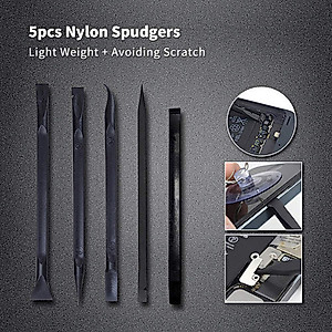 17 in 1 Electronics Repair Tools Opening Pry Tool Kit with Dual Ends Metal Spudgers and Black Tweezers for iPad Tablets Laptop Electronics Device Mobile Phone