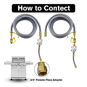 98523 10Ft 1/2" ID Natural Gas Conversion Kit,Propane to Natural Gas Conversion Kit,Natural Gas Hose and Nature Gas Regulator,Compatible with Monument Grills Model 41847NG and 77352NG