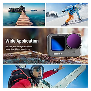 NEEWER ND/CPL Filter Set Compatible with GoPro Hero 11 10 Black Hero 9, 4 Packs (ND8/PL, ND16/PL, ND32/PL, ND64/PL) Multi Coated HD Glass, Action Camera Accessories Neutral Density/Polarizing Filters