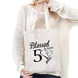 JNIAP 50th Birthday Tote Bag Religious Christian Happy 50 Years Birthday Gifts for Family Friend(50 Years Tote Bag)